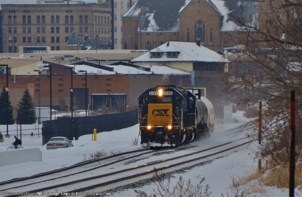 CSX 6145 pilots the local.